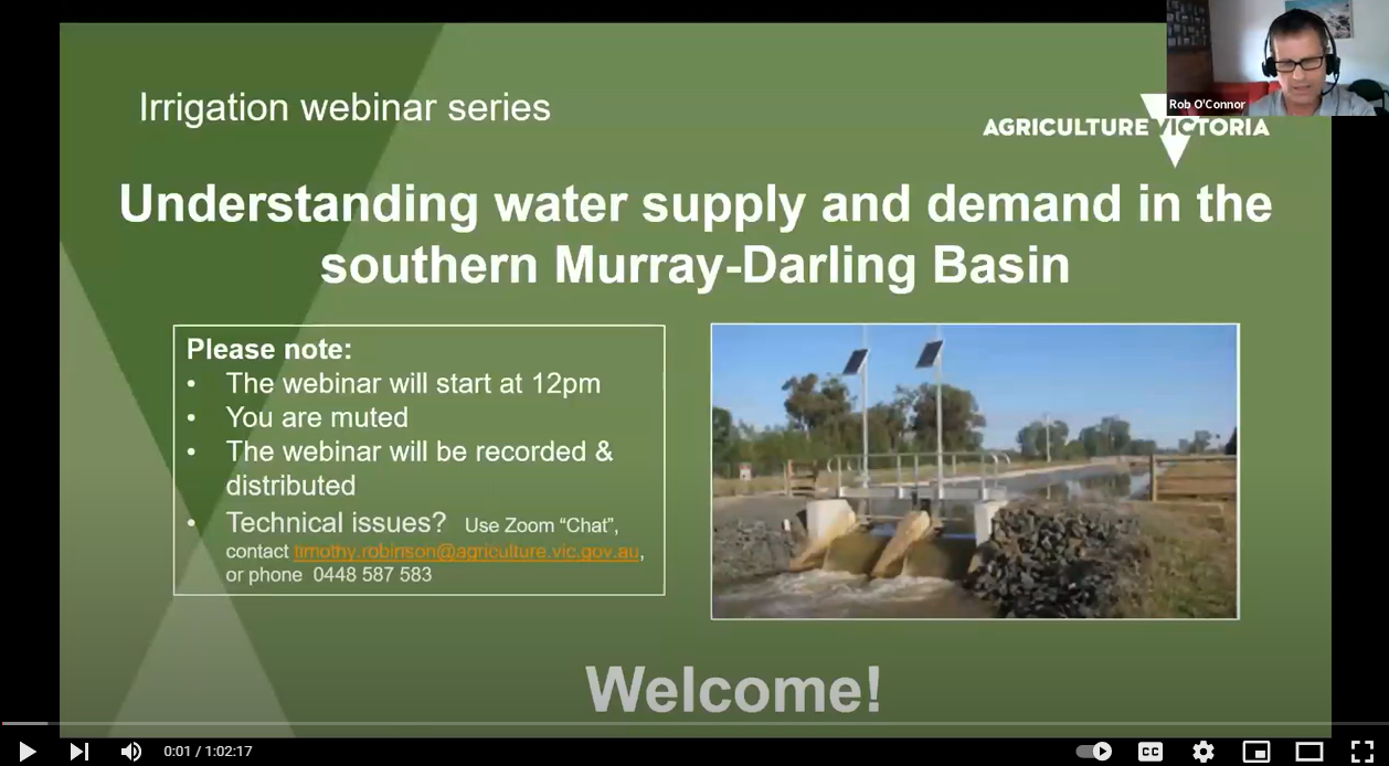 Irrigation webinar 13: Understanding water supply and demand in the ...
